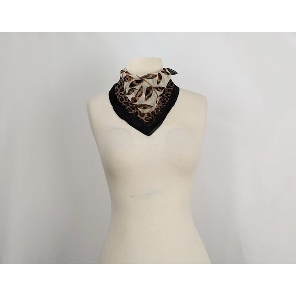 Cejon | Accessories | Cejon Scarf Brown Tan Black Animal Leaf Print ...